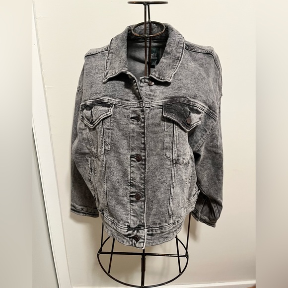 wild fable | Jackets & Coats | Wild Fable Cropped Black Grey Denim ...